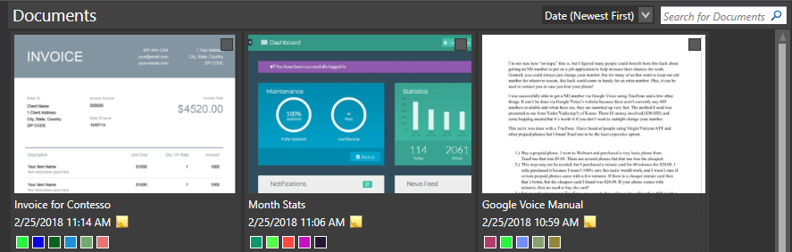 Document Workspace | eDoc Organizer